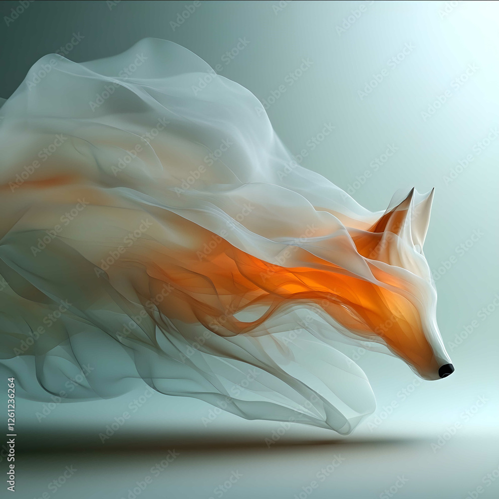 plasma energy wolf smooth surface like liquid fire clear geometric ...