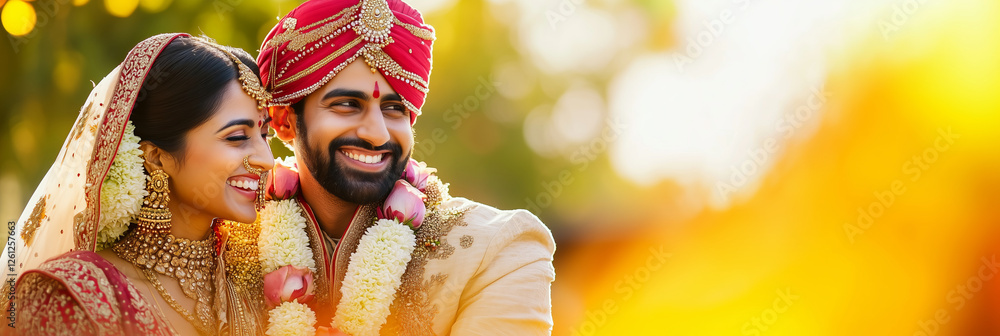 Indian bride and groom at amazing hindu wedding ceremony. Details of traditional indian wedding ...