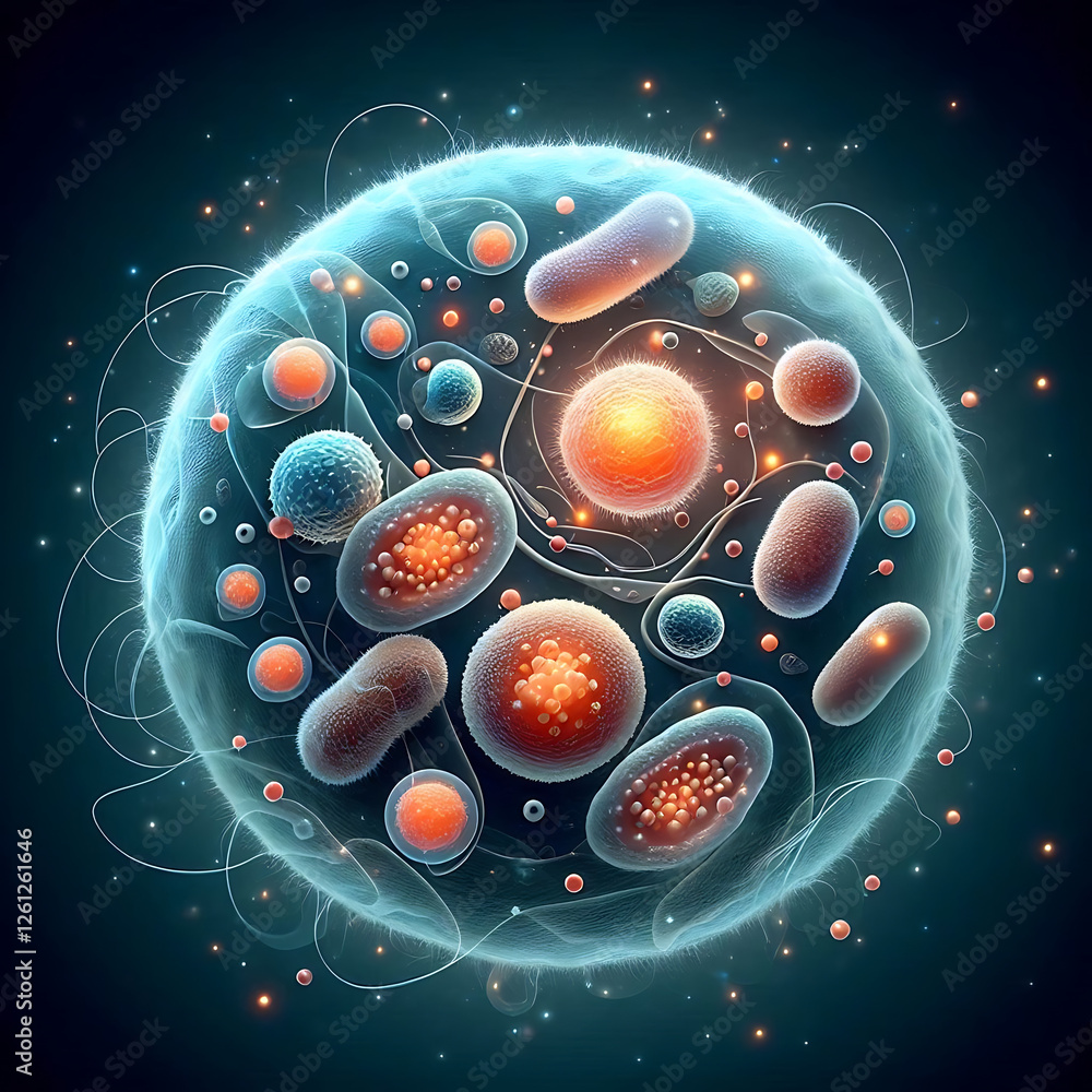 Cell division or cell connection, the microbiological process of ...