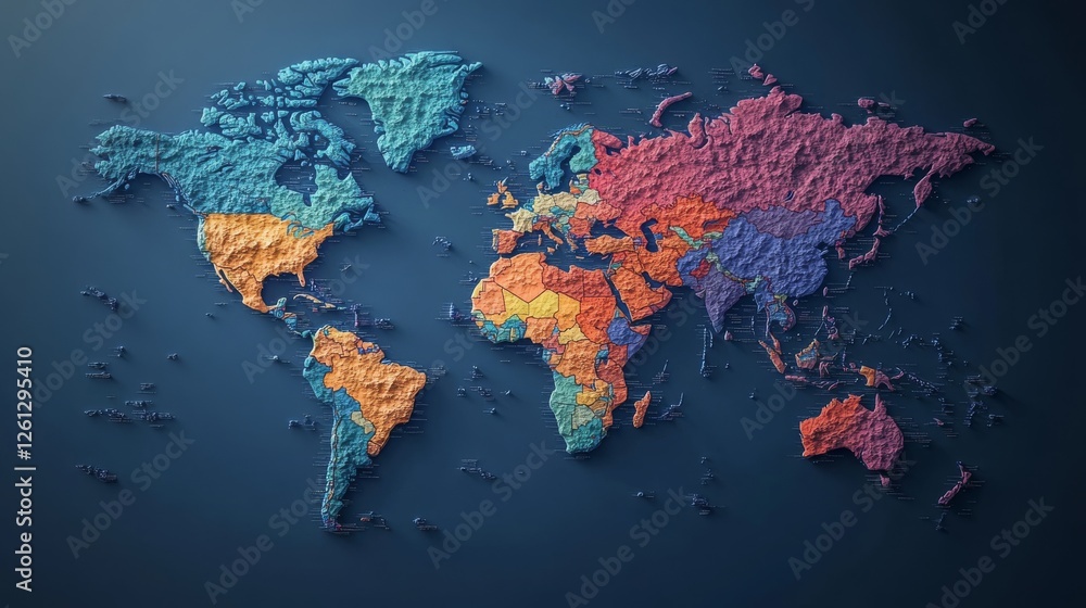 A political world map with detailed borders, capitals, and major cities ...