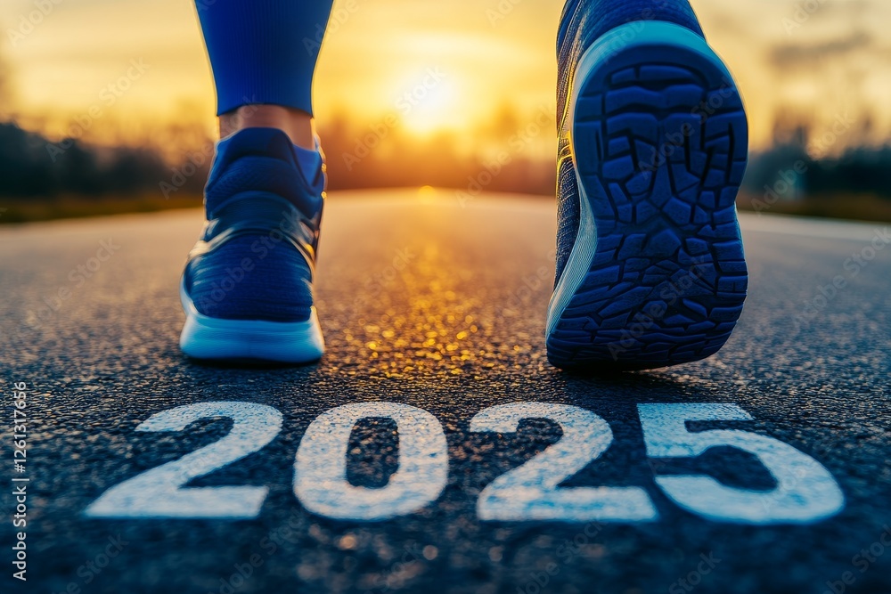 Entering 2025, a runner shows determination, signifying progress ...