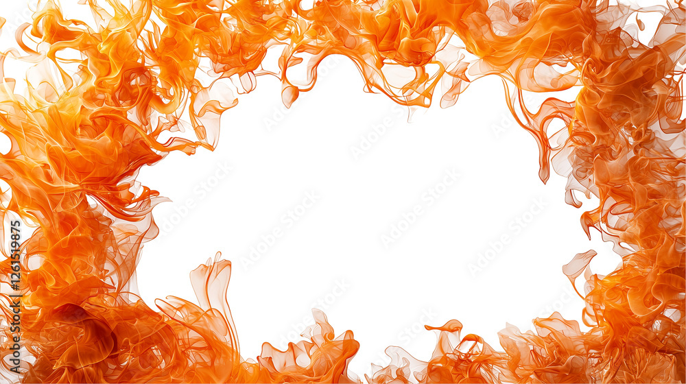Intense Orange Fire Frame Border for Dramatic and Fiery Design Effects ...