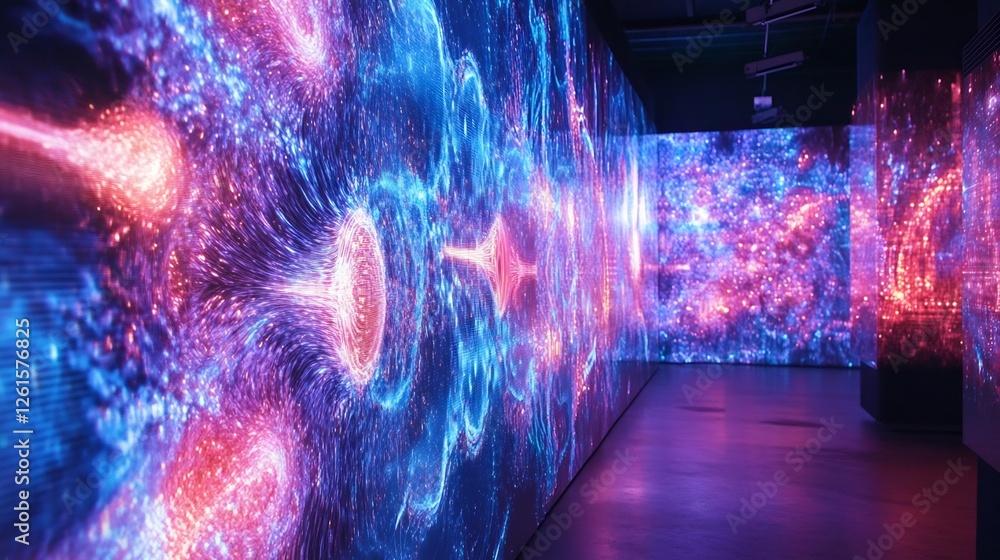 AI driven interactive art installation adapting its visuals based on audience emotions Stock ...