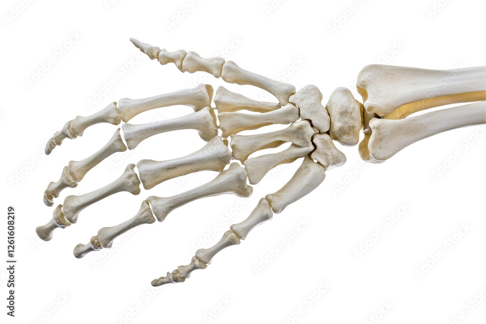 Realistic Anatomy Skeleton Hand Structure Isolated on Transparent Background Stock Photo | Adobe ...