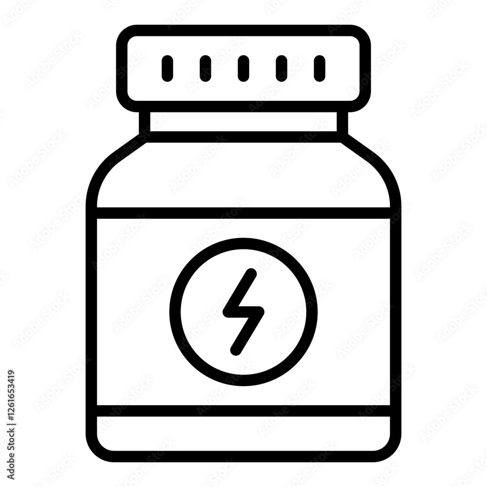 Protein Powder icon. Vector illustration. Symbols of nutrition and ...