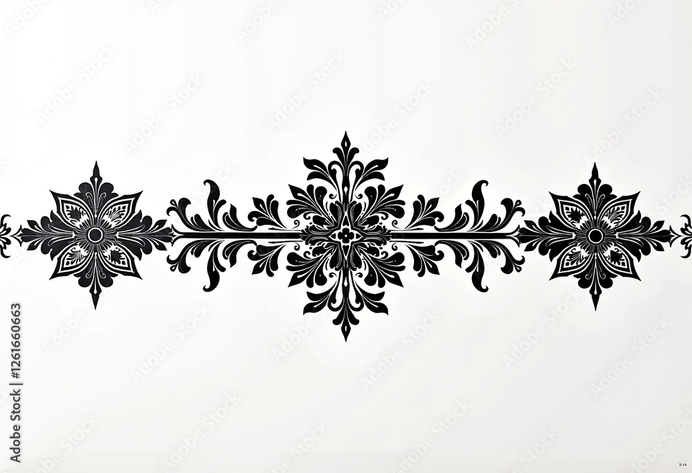 Beautiful Iranian Art Design: Slim Traditional Pattern with Black Lines ...