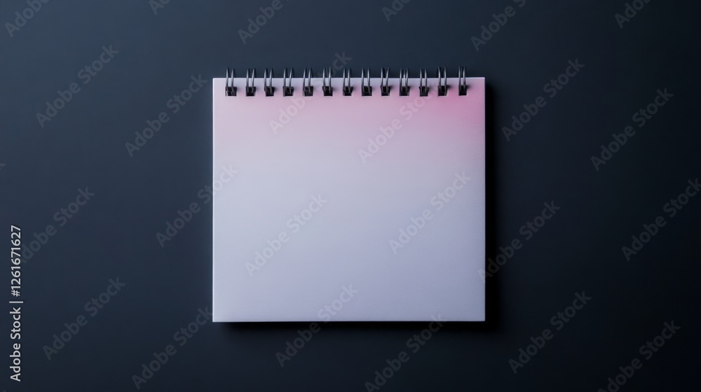 Blank Spiral Notebook on Dark Surface with Soft Gradient Background for ...
