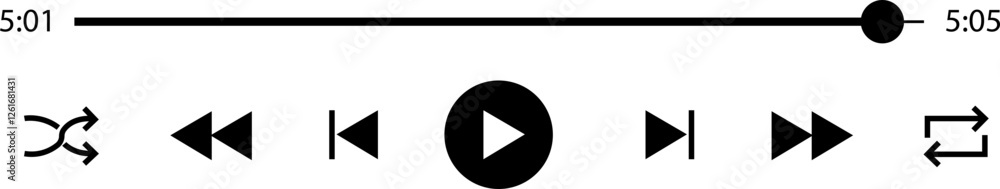Multimedia video and music player with play button icon. Video ...