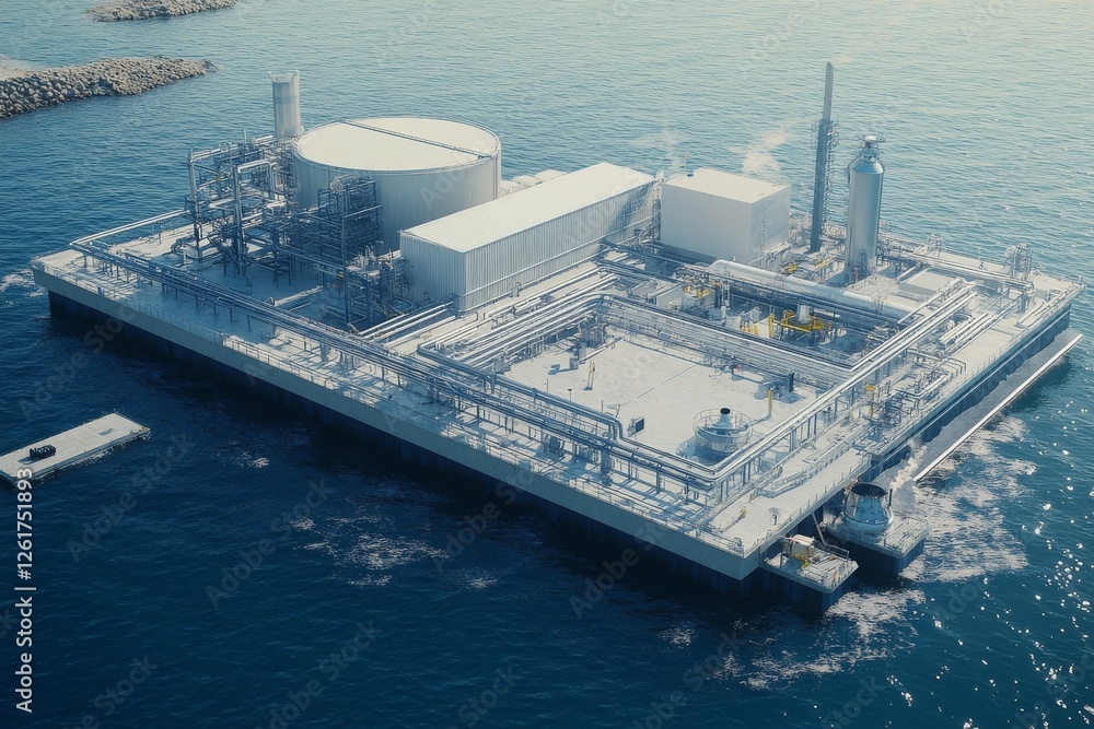 Floating Offshore Wind Power Plant: A Sustainable Energy Solution Stock ...