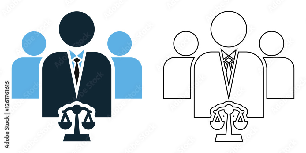 Legal representation icon vector, legal, justice, and advocacy ...