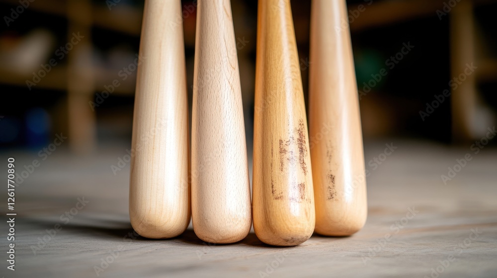 Vintage Baseball Bats in Dugout Rack with Wear and Tear - Sports ...