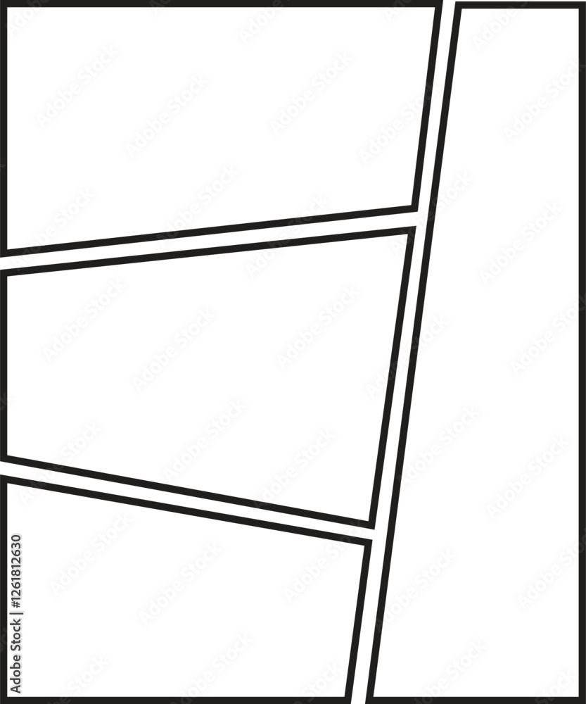 Vector de Stock blank template panel layout storyboard comic manga grid ...