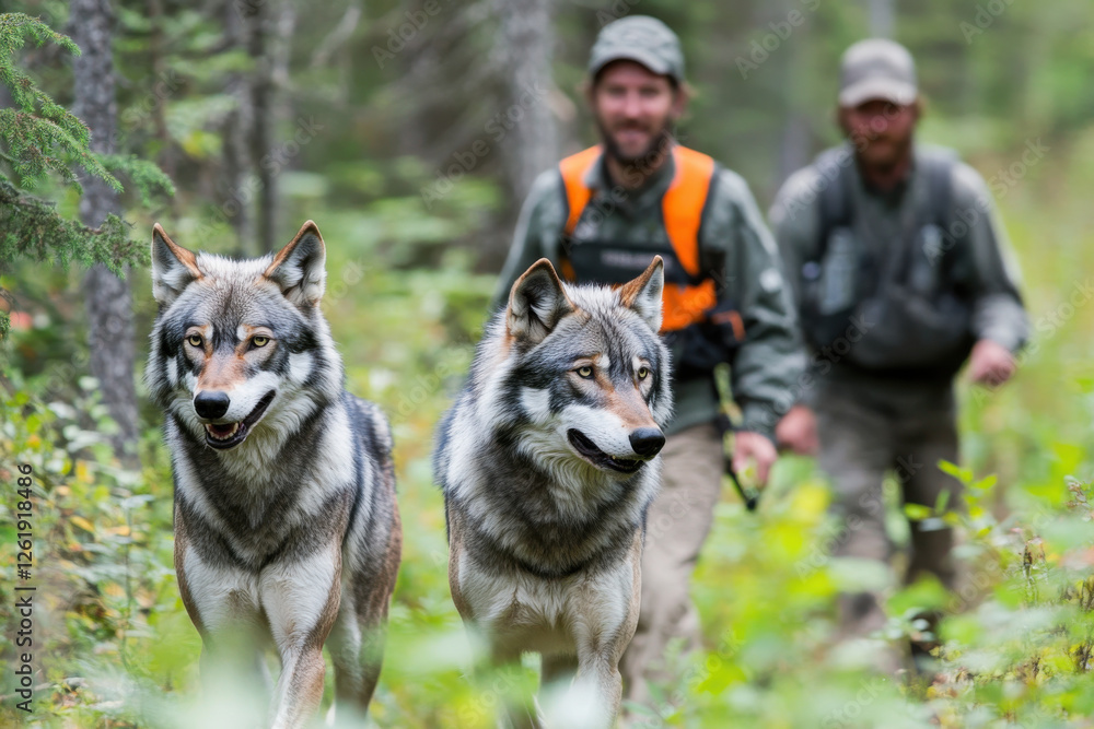 Rewilding project releasing wolves into forest ecosystem Stock Photo ...