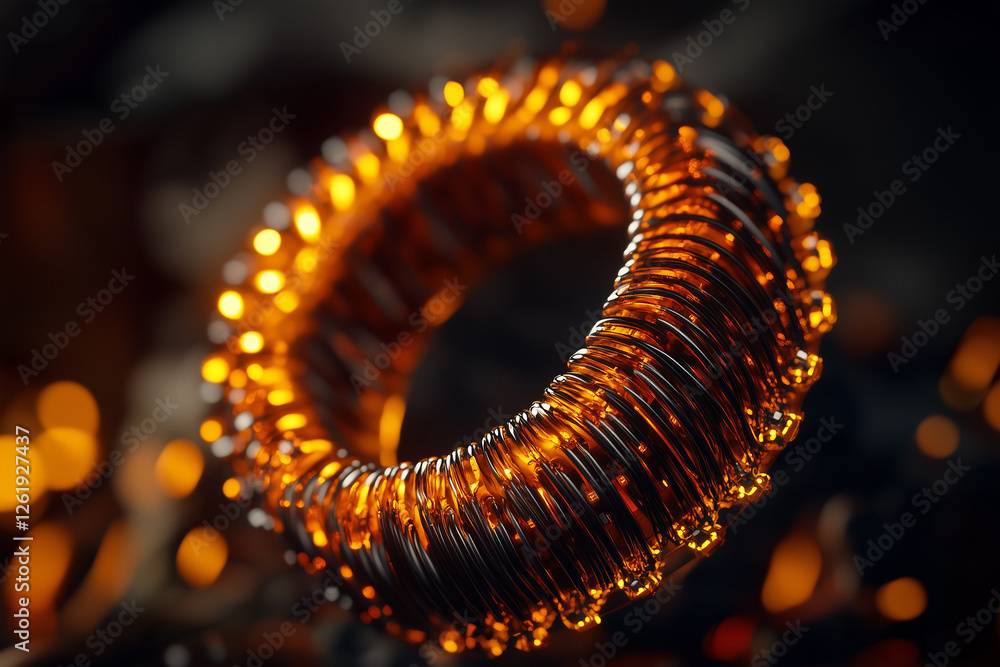 Electric inductor coil close up abstract background. Stock Photo ...