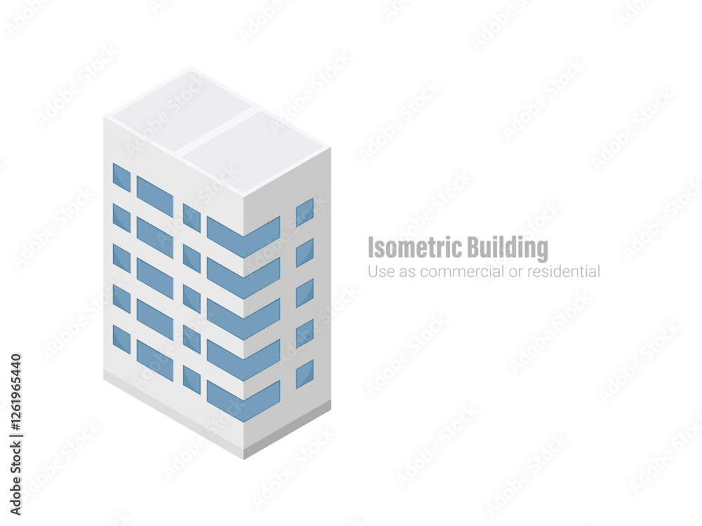 Isometric commercial and residential building. Modern architecture ...