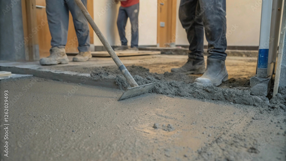 Workers person not wearing dirt boots digging with hoe (shovel) on ...