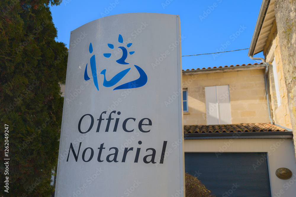 office notarial notaire france text symbol brand on entrance sign ...