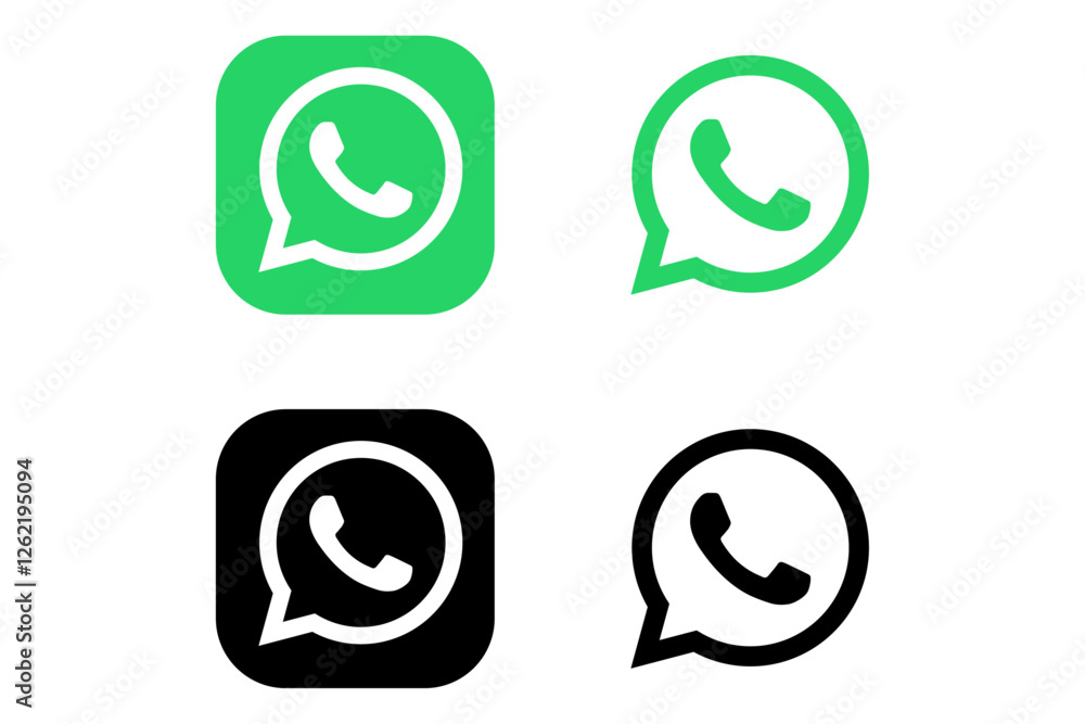Social media messaging app Whatsapp logo. whatsapp icon. Editorial ...