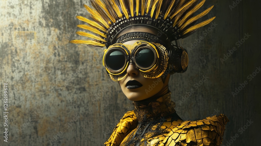 Golden age visionary, steampunk style with retro futuristic aesthetics ...