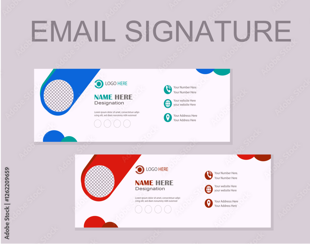 Multi purpose Corporate Business Email Signature template Stock Vector ...