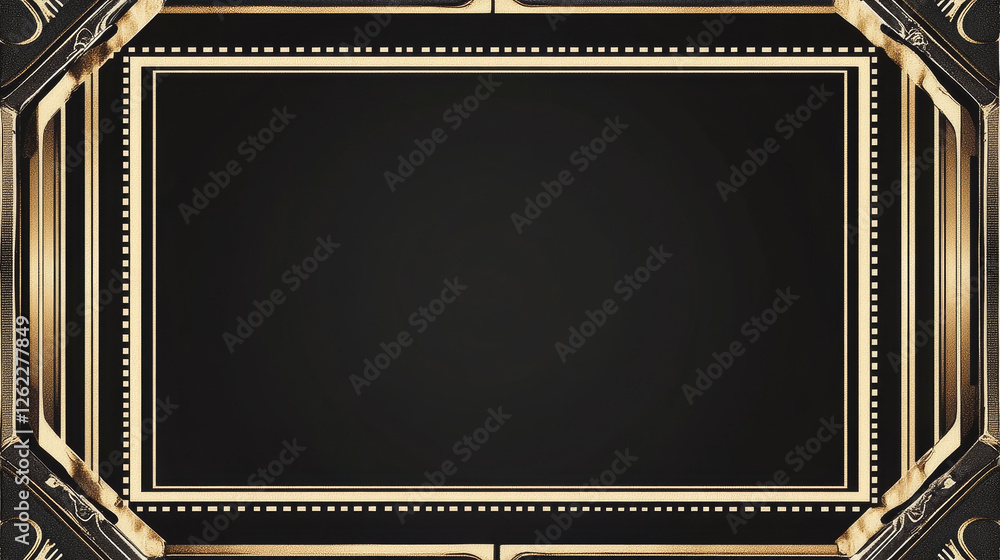 Silent movie cinema vintage border film end screen. Video industry ...