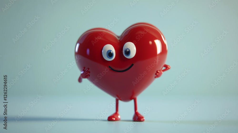 Cartoon human heart body organ character. Vector healthy anatomical ...