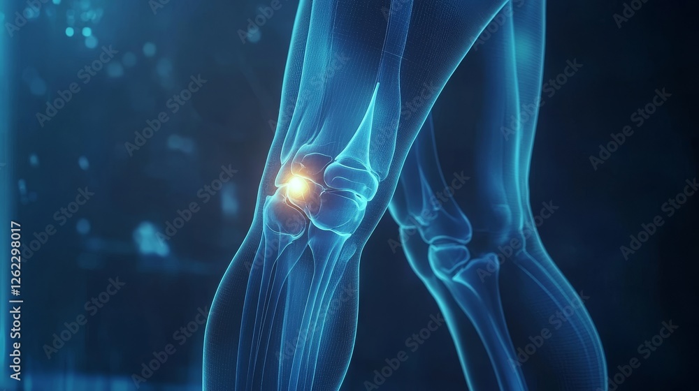 X-ray of a patient with a torn meniscus of the knee joint in a man and ...