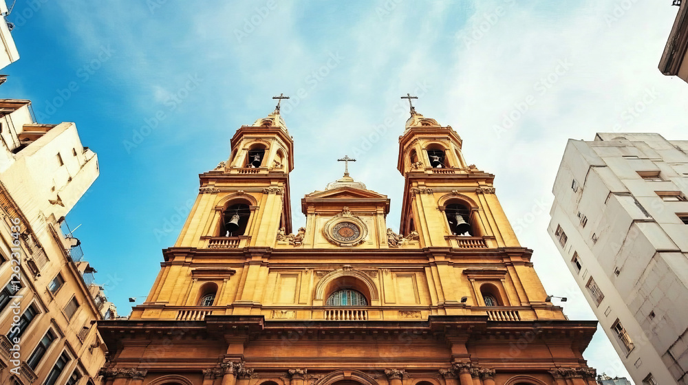 Argentina architecture landmarks and famous building line facade icons ...