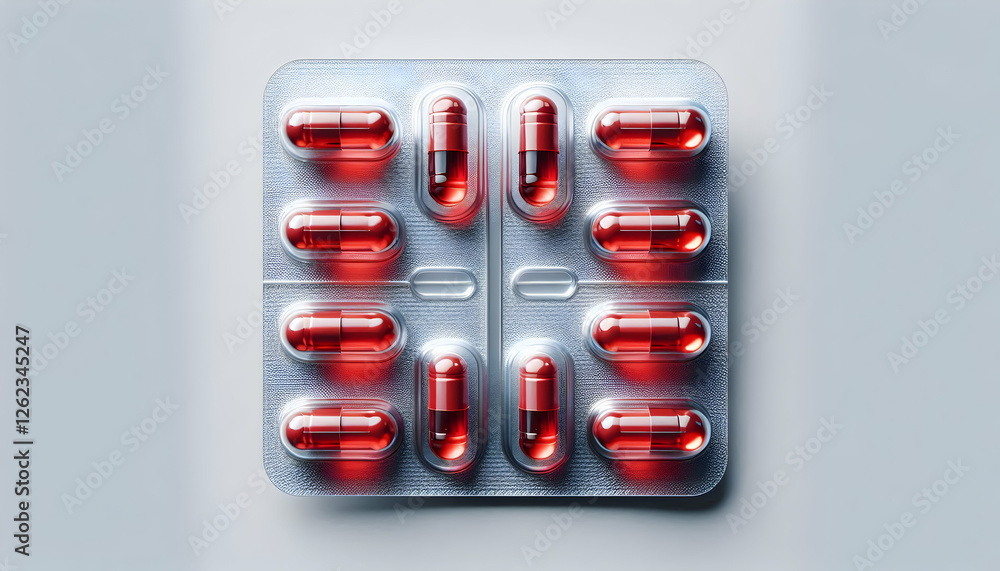 Medical A top-down view of the three glass jars forming a perfect ...