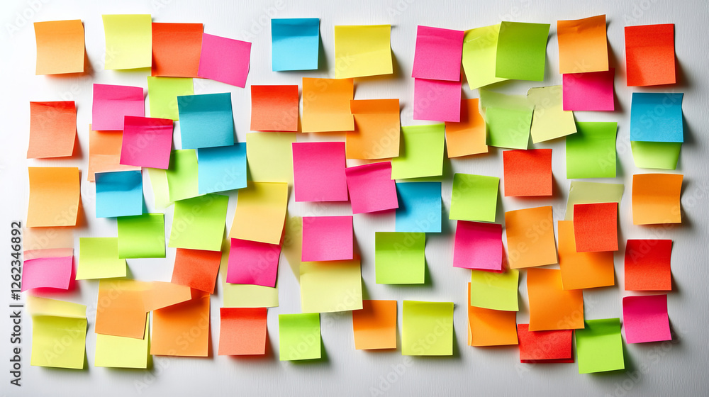 SCRUM task board, sticker notes for work process schedule, vector ...