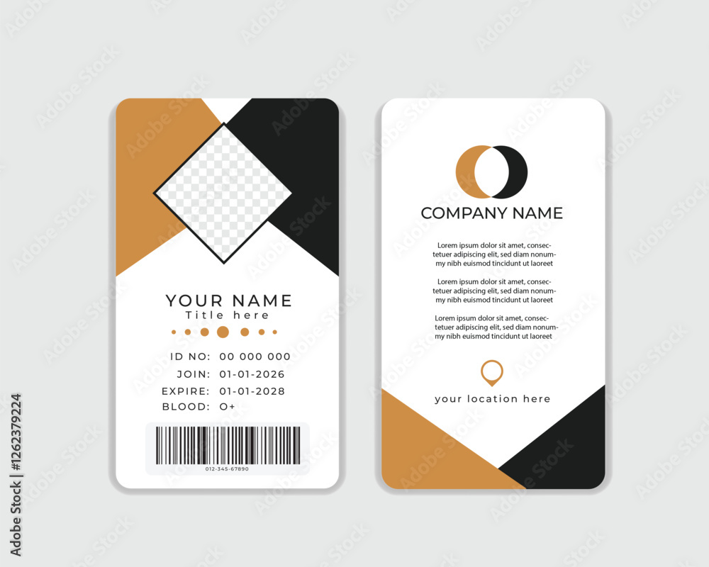 Creative Modern fresh Simple identity card or ID card design template ...
