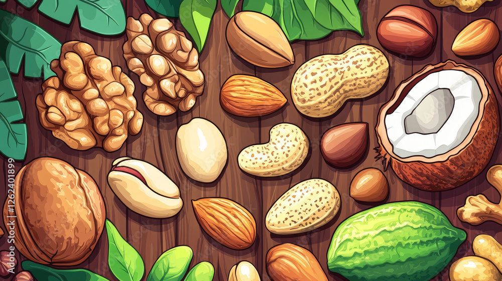 Ilustración de Stock Nuts and kernels word search puzzle game vector ...
