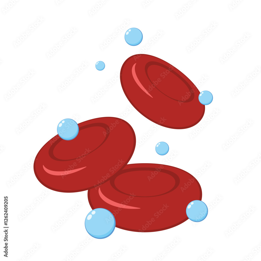 Red blood cell and Oxygen vector. free space for text. Water symbol ...