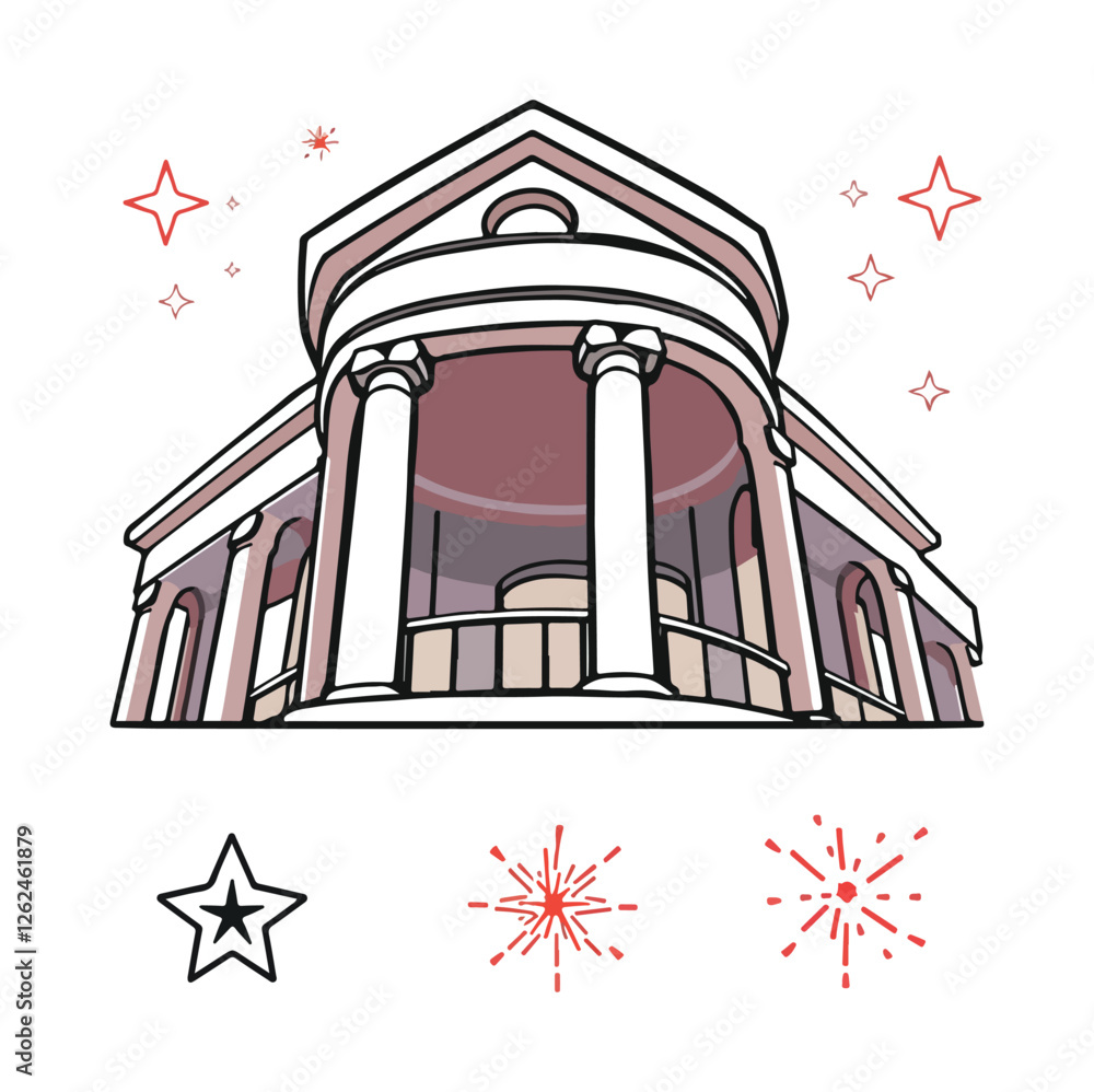 Celebration and stars line icons collection. Big UI icon set. Thin ...