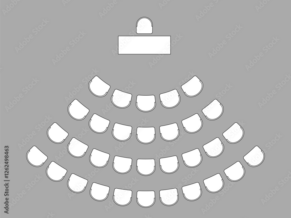 Vector de Stock Furniture elements top view set for auditorium ...