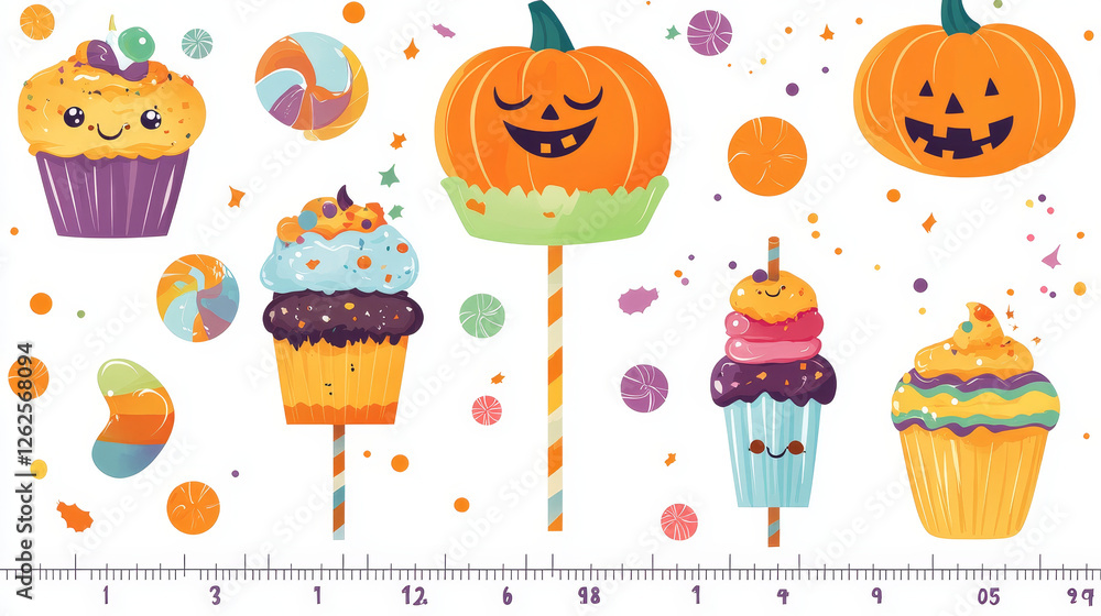 Kids Height Chart Cartoon Halloween Candy Characters On Cemetery kids-height-chart-cartoon-halloween-candy-characters-on-cemetery