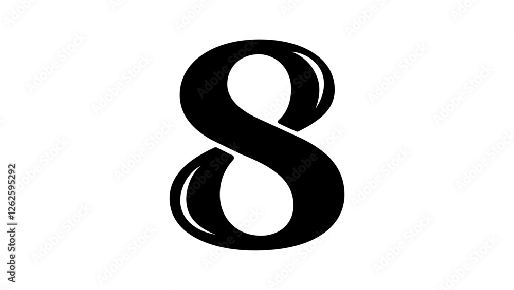 number 8 logo, black isolated silhouette Stock Vector | Adobe Stock