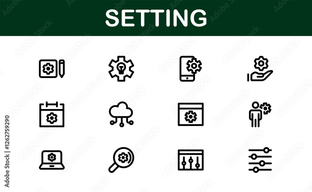 Settings Icon Pack. Scalable Vector Graphics for Adjustment ...