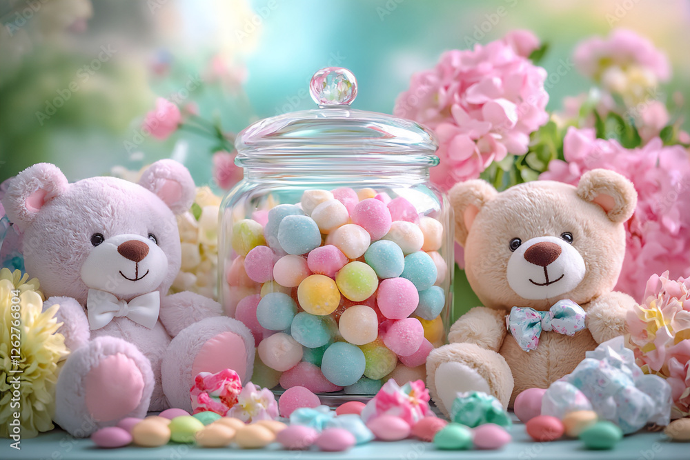 candy jar with teddy bears Stock Photo | Adobe Stock