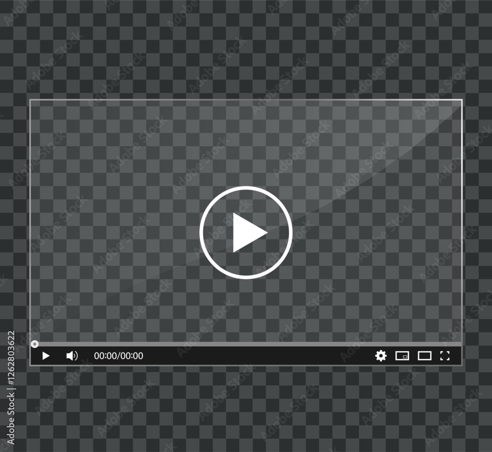 Video player interface isolated on transparent background.Video player ...