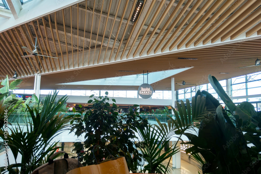 Barcelona, Spain, January 3, 2025: Modern Shopping Mall Interior with ...