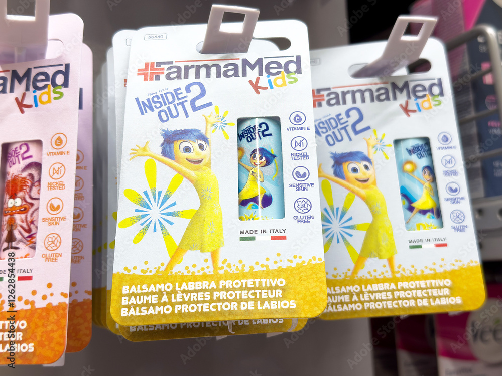 Farmamed kids inside out 2 lip balm packaging with disney character ...
