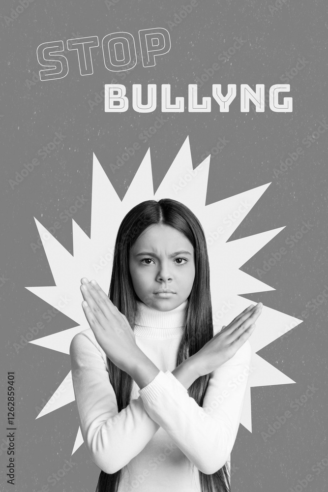 Demonstration billboard collage advertising school kid behavior change ...