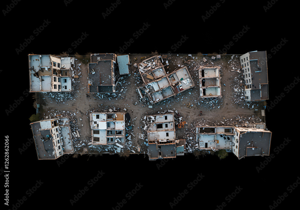 Transparent PNG available Demolished buildings in various stages of ...