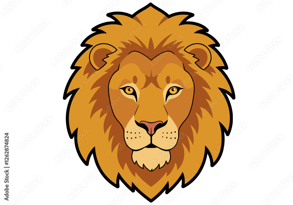 Lion clip art face. This image shows a detailed and stylized lion's ...