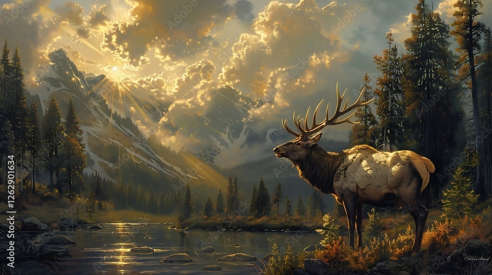 The Irish Elk (Megaloceros giganteus) was a giant species of deer that ...