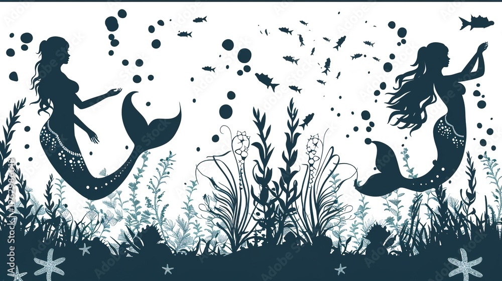 Explore the Enchanting Underwater World with Silhouette of Swimming ...