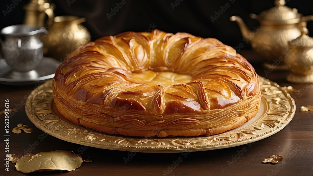 "Epiphany Web Banner: French Galette des Rois (King Cake) with a Golden ...