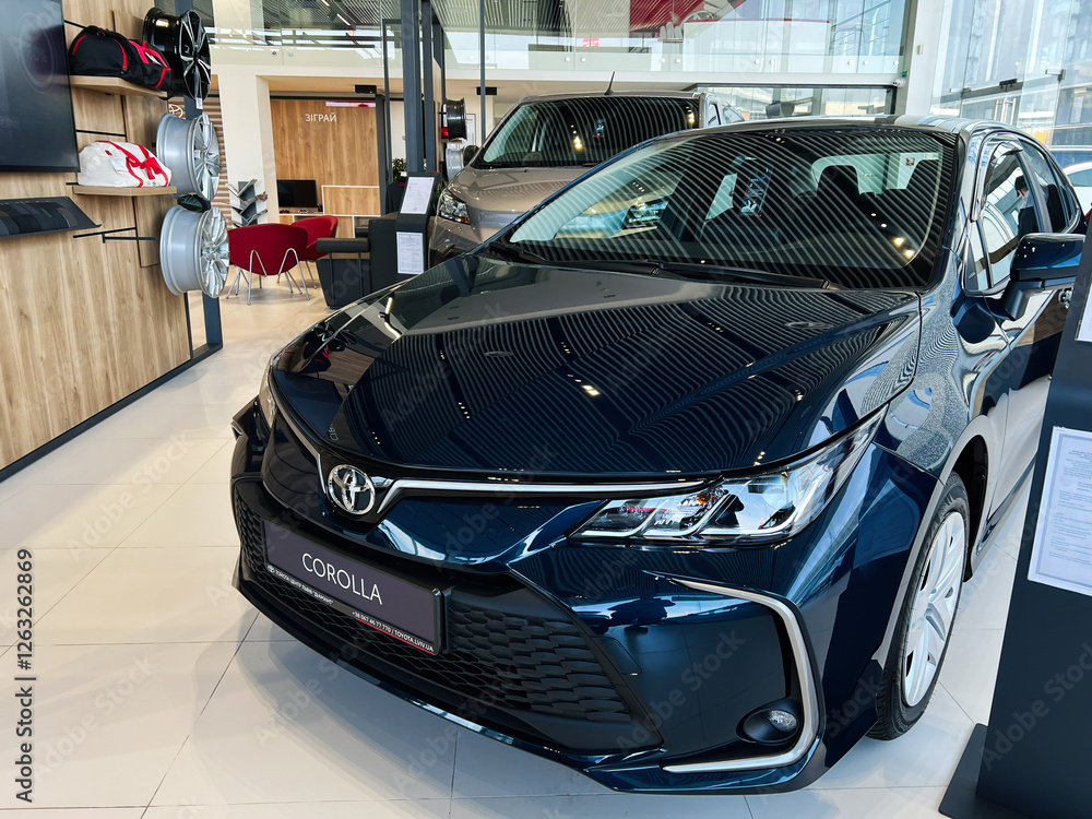 Lviv, Ukraine - February 12, 2025: Modern Toyota Corolla car ...
