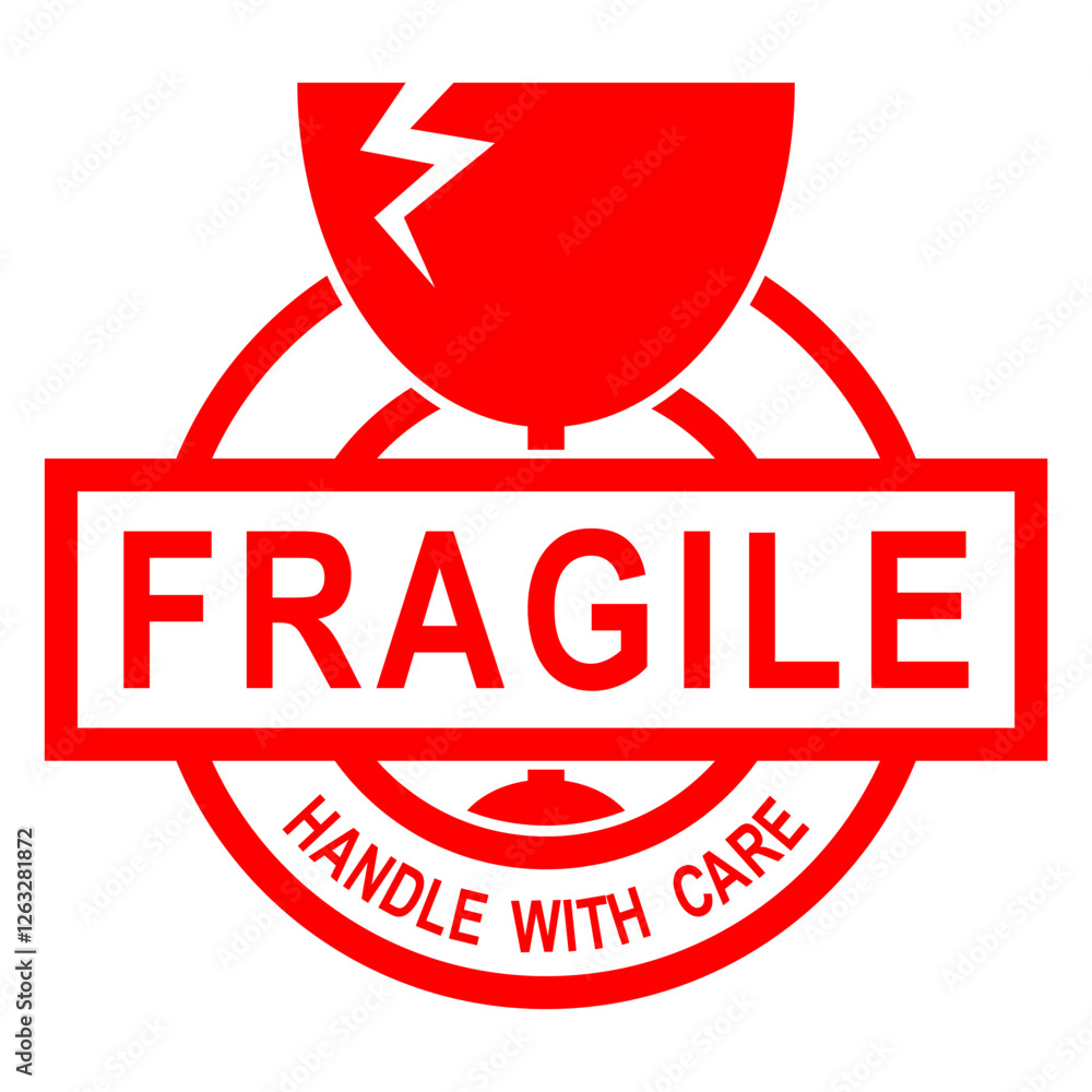 Fragile Handle with Care Icon Minimalist Broken Glass Symbol in Outline Style. Shipping Warning ...
